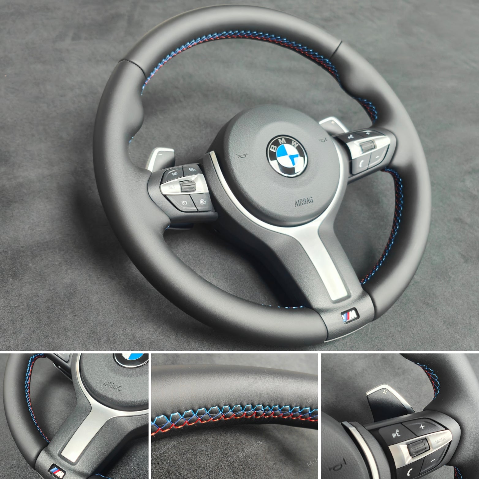 BMW F-SERIES NAPPA LEATHER TRI-STITCH STEERING WHEEL (AUTO) - BMW 1 2 – M-Tec Dynamics