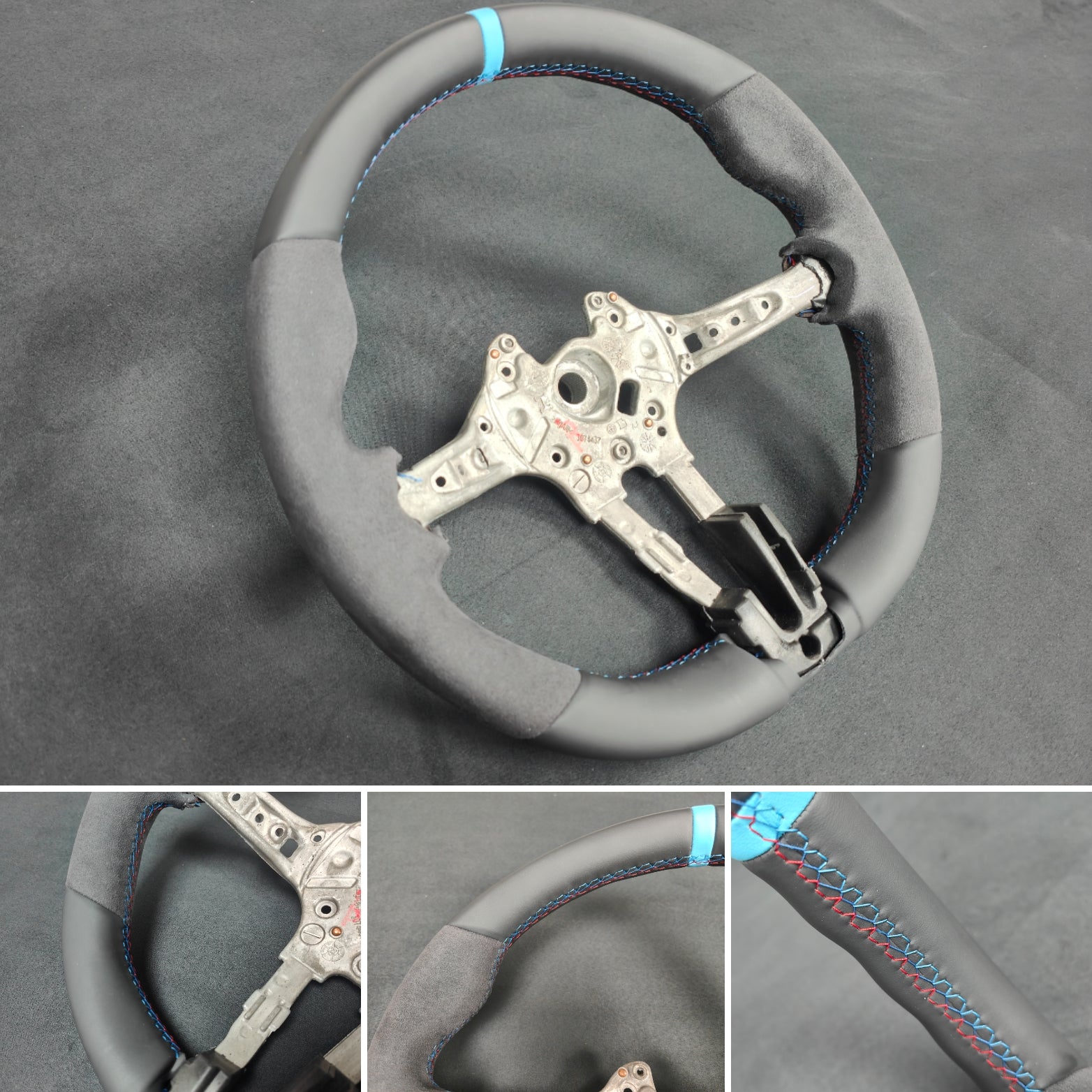 BMW F-SERIES NAPPA LEATHER TRI-STITCH / ALCANTARA / BLUE RING STEERING – M-Tec Dynamics