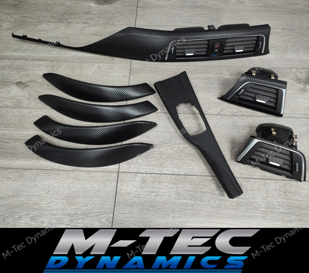 BMW F30 F31 F36 F80 LCI INTERIOR TRIM SET - 3D CARBON / BLACK ACCENT ...