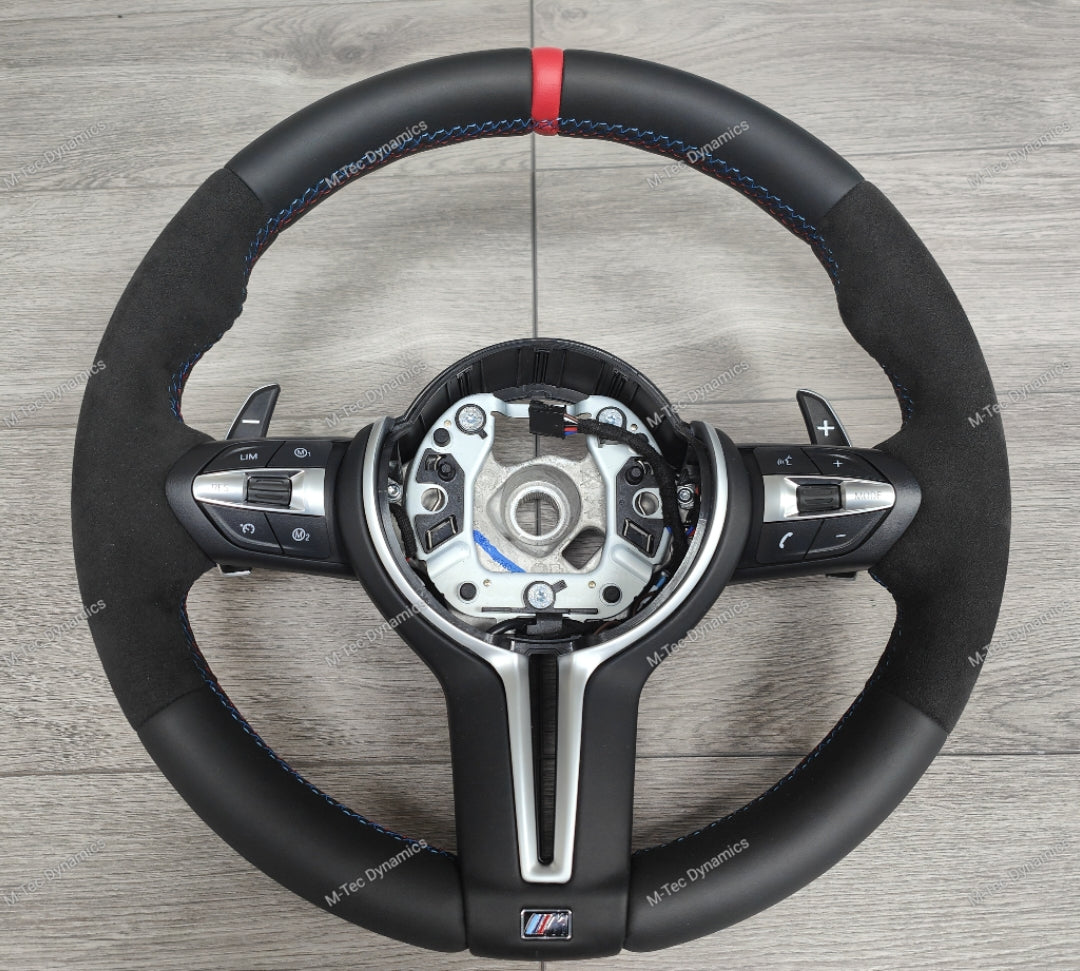 BMW F-SERIES NAPPA LEATHER TRI-STITCH STEERING WHEEL - BMW 1 2 3 4 SER ...