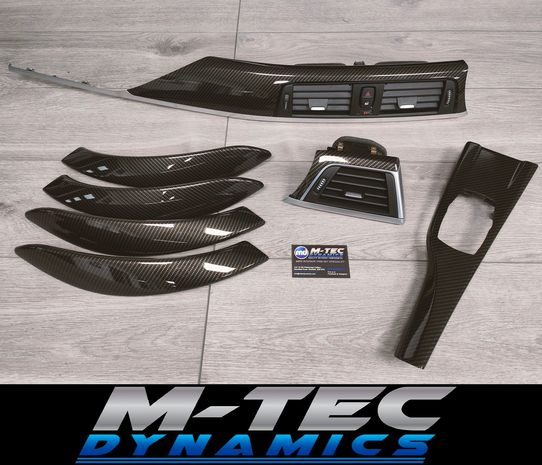BMW F30 F80 M3 3-SERIES INTERIOR TRIM SET - HIGH GLOSS CARBON / SILVER ...