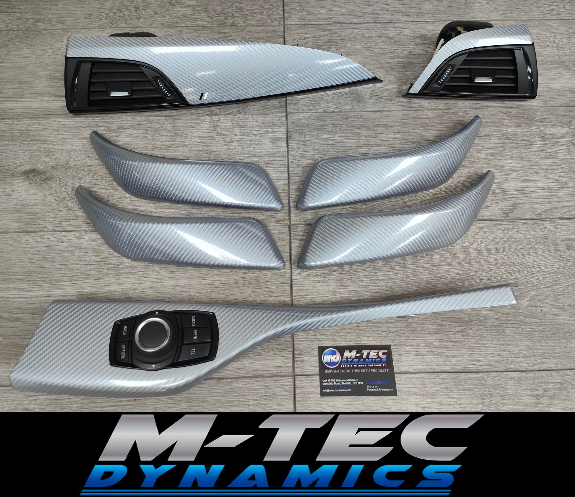 BMW F20 INTERIOR TRIM SET - SILVER GLOSSY 4D CARBON / BLACK ACCENT – M ...
