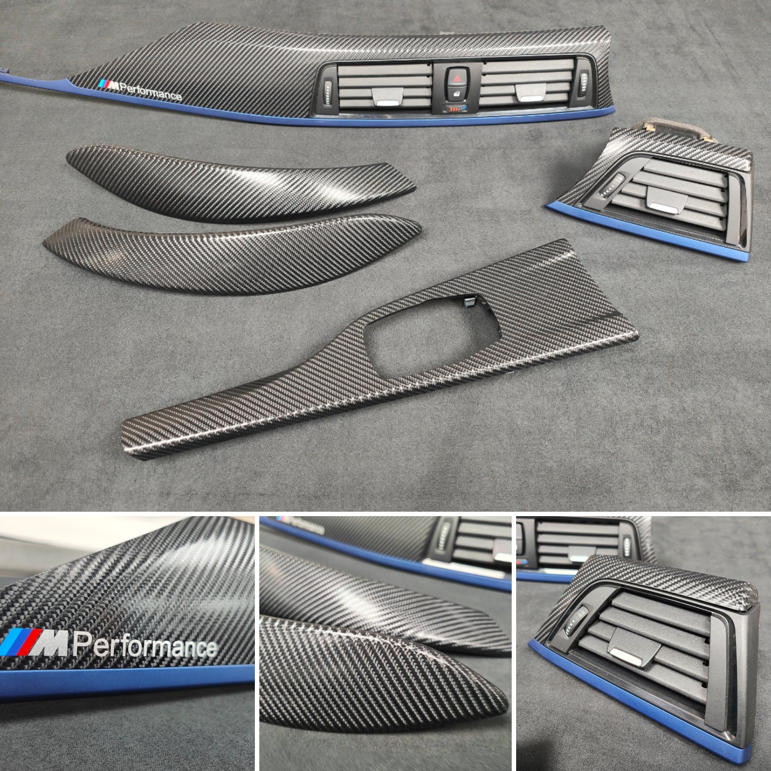 BMW F32 COUPE F82 M4 INTERIOR TRIM SET - 4D CARBON / BLUE ACCENT – M ...