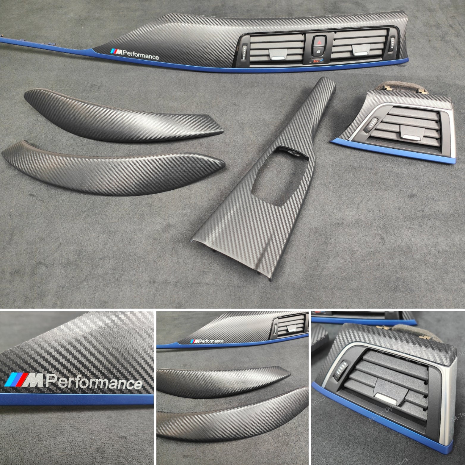 BMW F32 LCI F82 M4 LCI INTERIOR TRIM SET - 3D CARBON / BLUE ACCENT – M ...