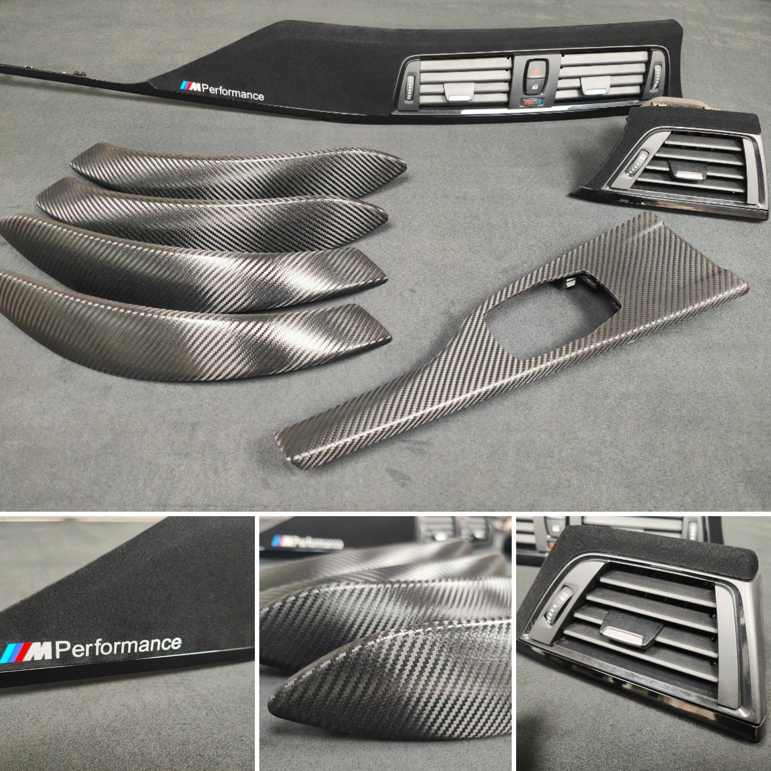 BMW F30 F31 F36 F80 M3 CUSTOM INTERIOR TRIM SET - TEXTURED CARBON / AL ...