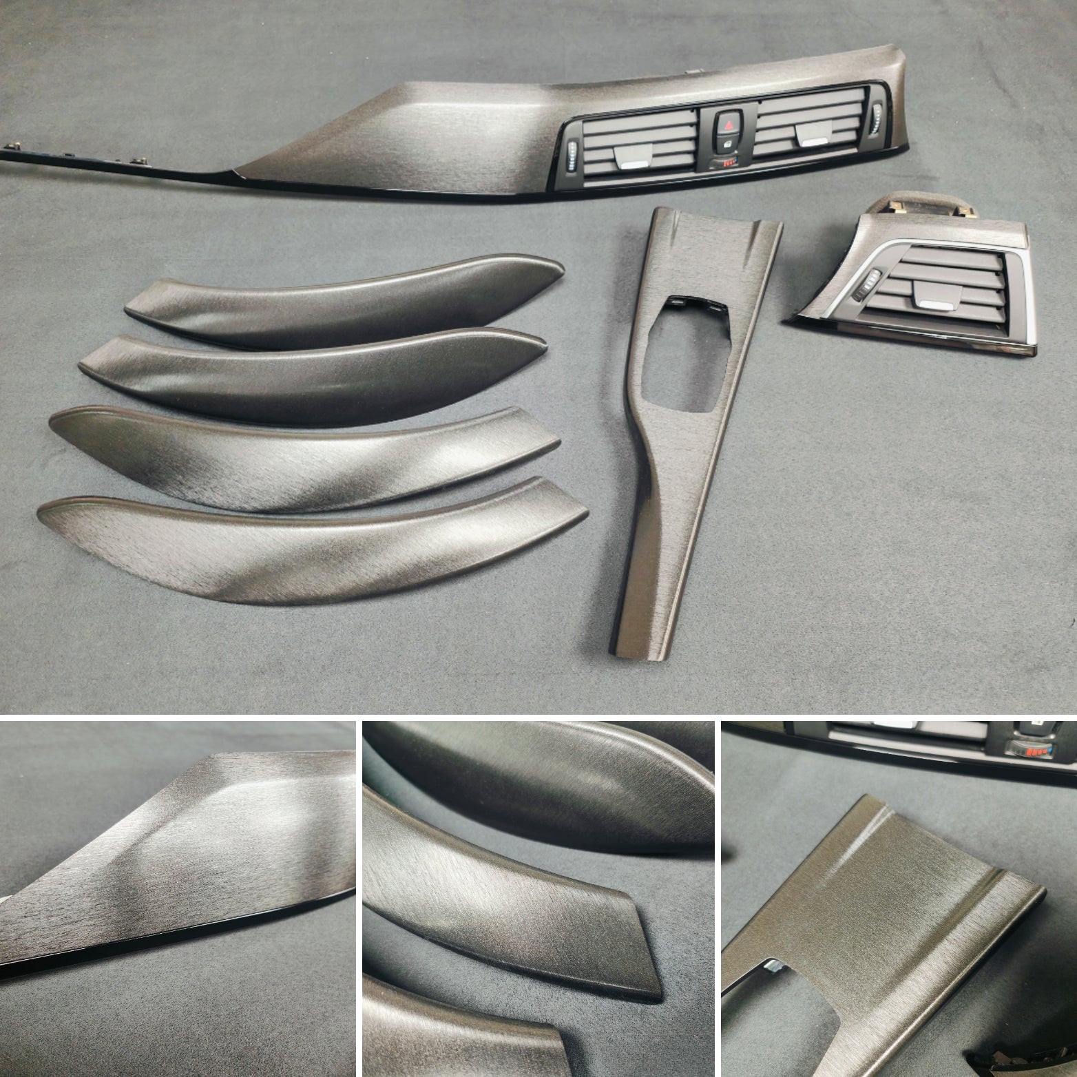 BMW F30 F31 F36 LCI INTERIOR TRIM SET - BLACK BRUSHED ALUMINIUM STEEL ...