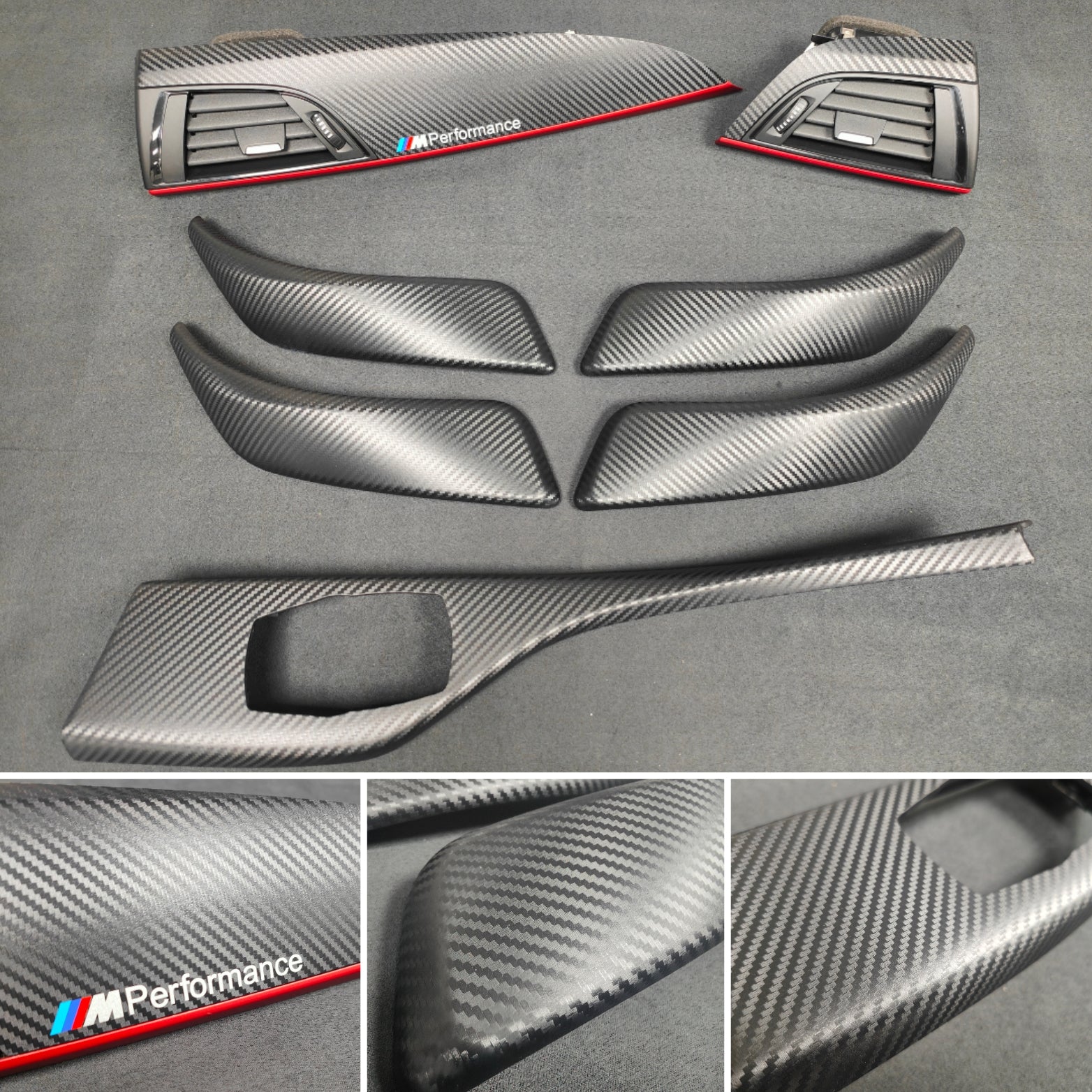 BMW F20 INTERIOR TRIM SET - 3D CARBON / MATT RED ACCENT – M-Tec Dynamics