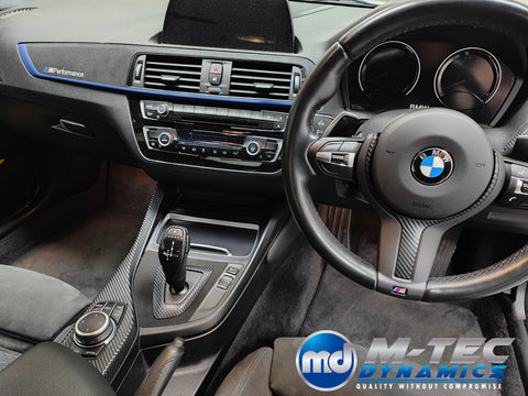 BMW F20 LCI-2 CUSTOM INTERIOR TRIM SET - 4D CARBON / BLUE ACCENT – M ...