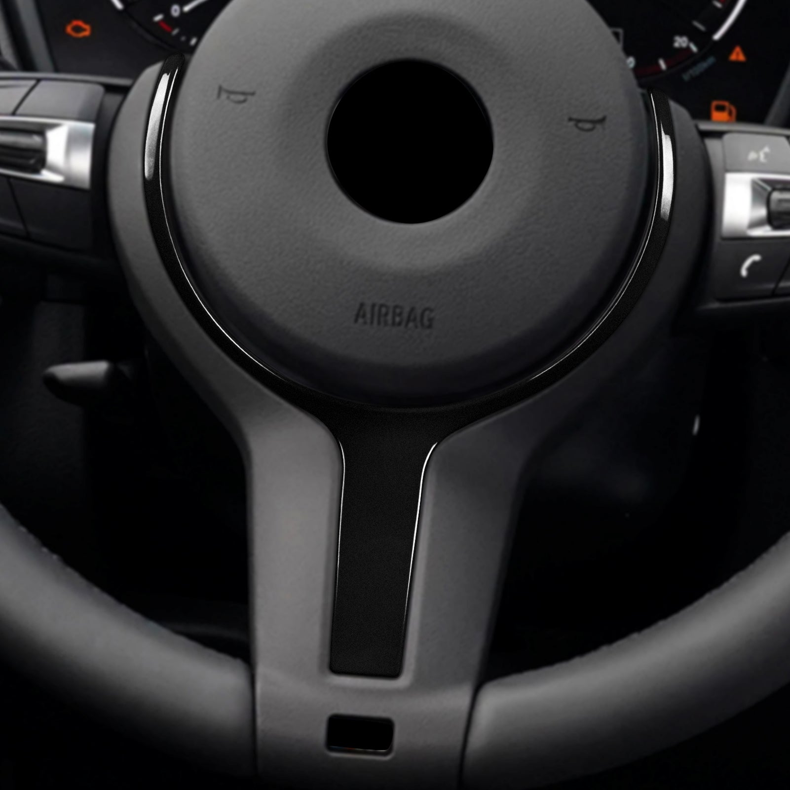 BMW F-SERIES GLOSS BLACK M-SPORT STEERING WHEEL TRIM - 1/2/3/4/5 SERIE ...
