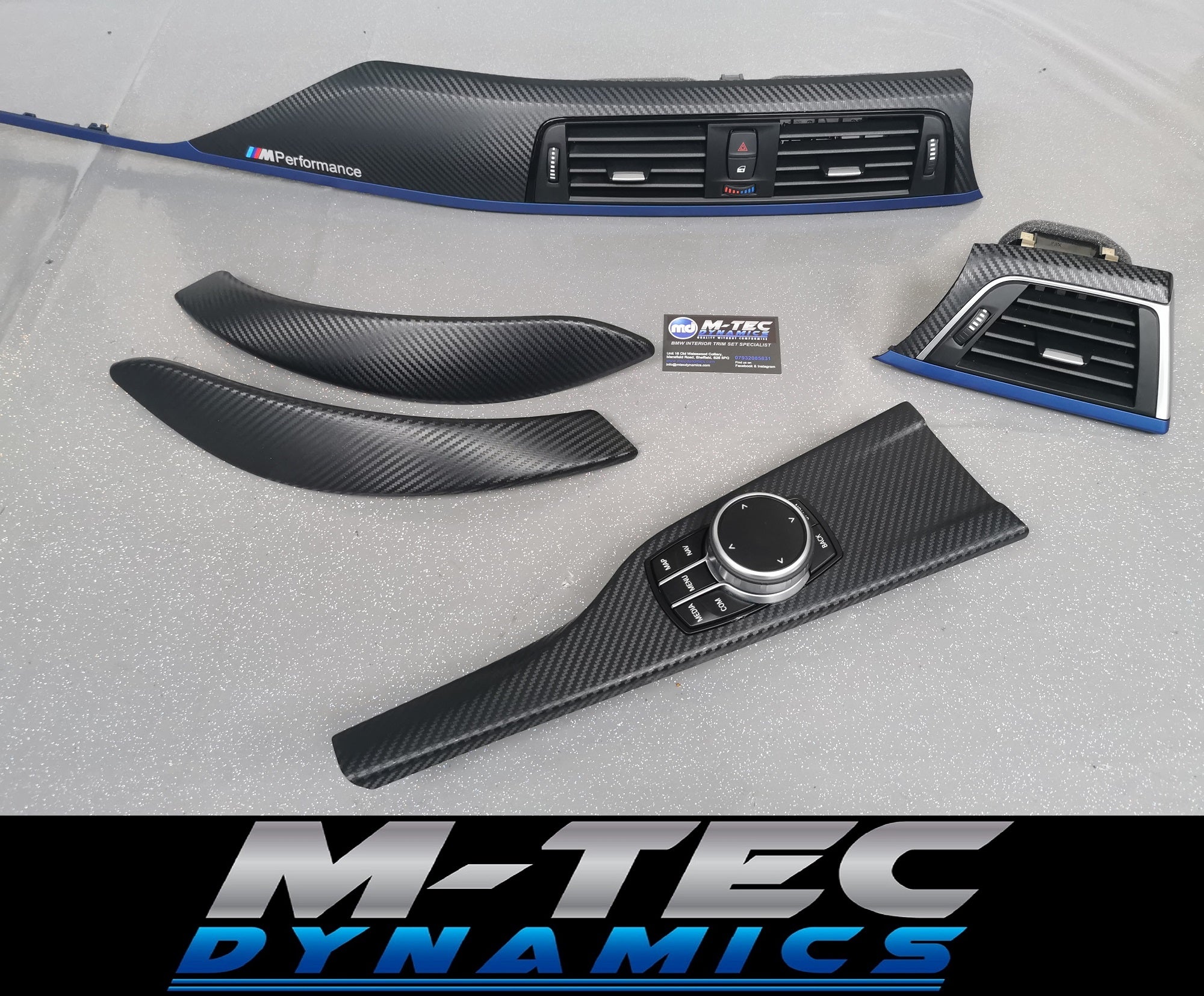 BMW F32 LCI F82 M4 LCI INTERIOR TRIM SET - 3D CARBON / BLUE ACCENT – M ...