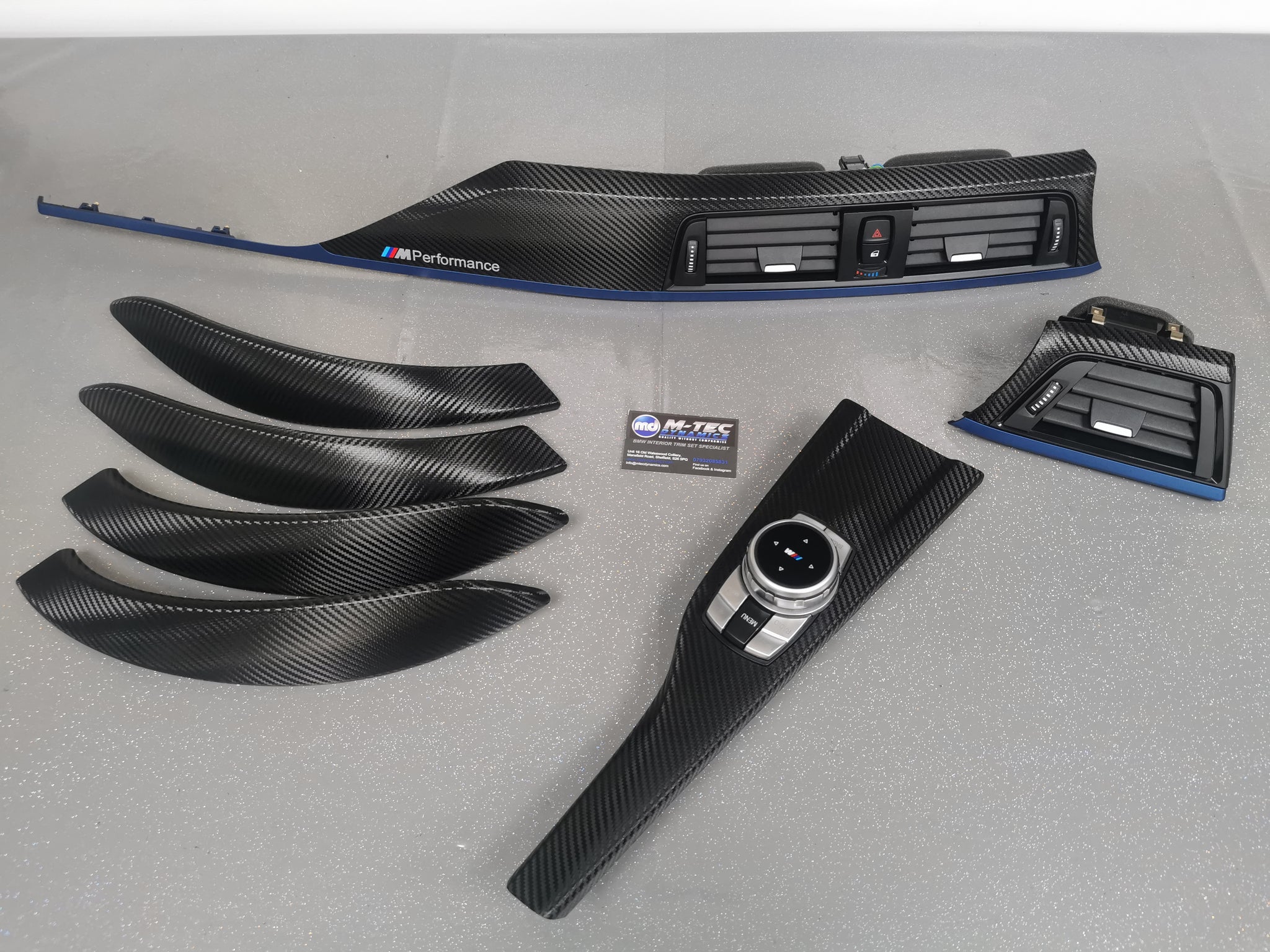 BMW F30 F80 M3 3-SERIES INTERIOR TRIM SET - DEEP TEXTURED GLOSSY CARBO ...
