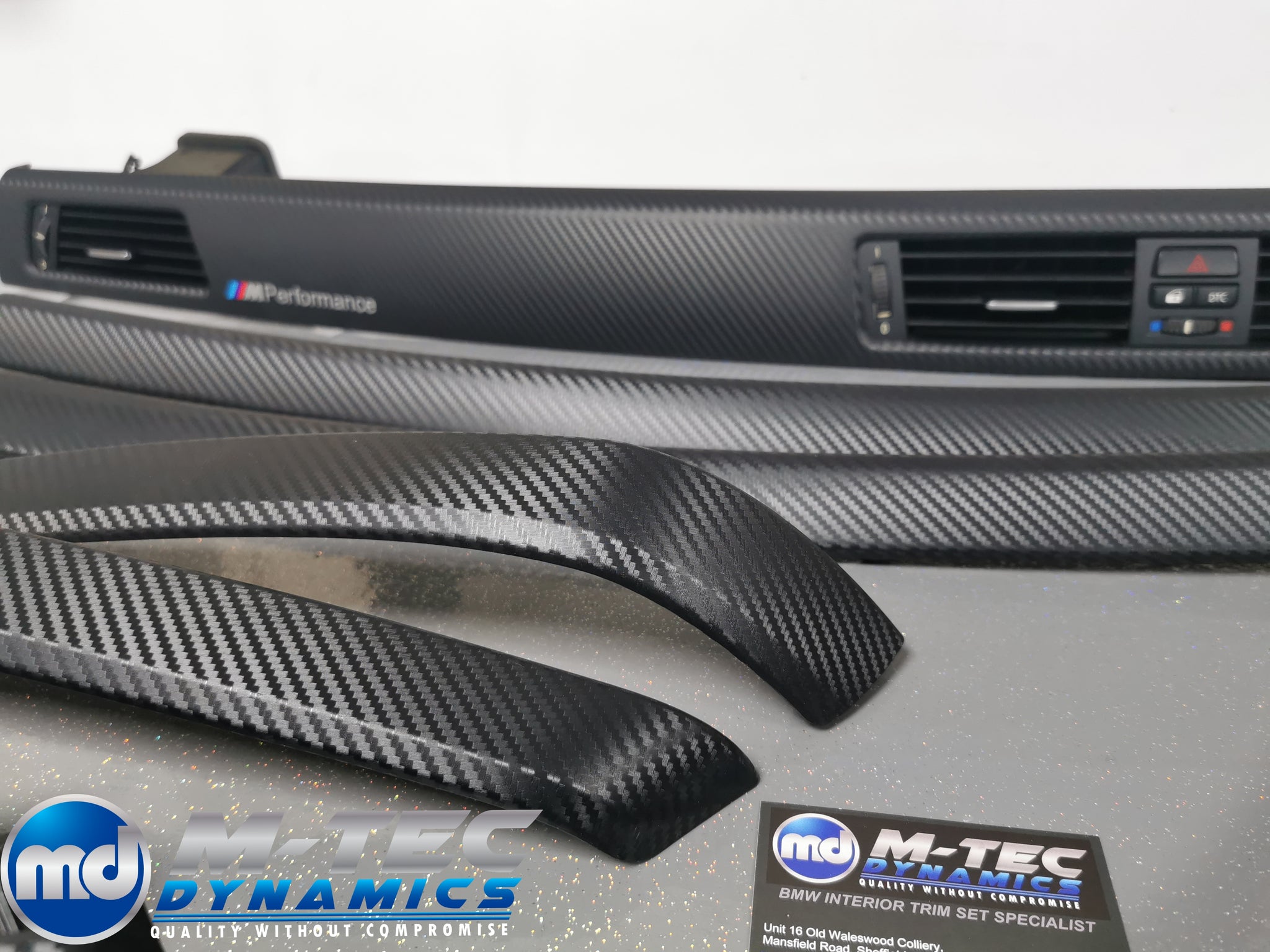 BMW E90 E91 3D BLACK CARBON INTERIOR TRIM SET – M-Tec Dynamics