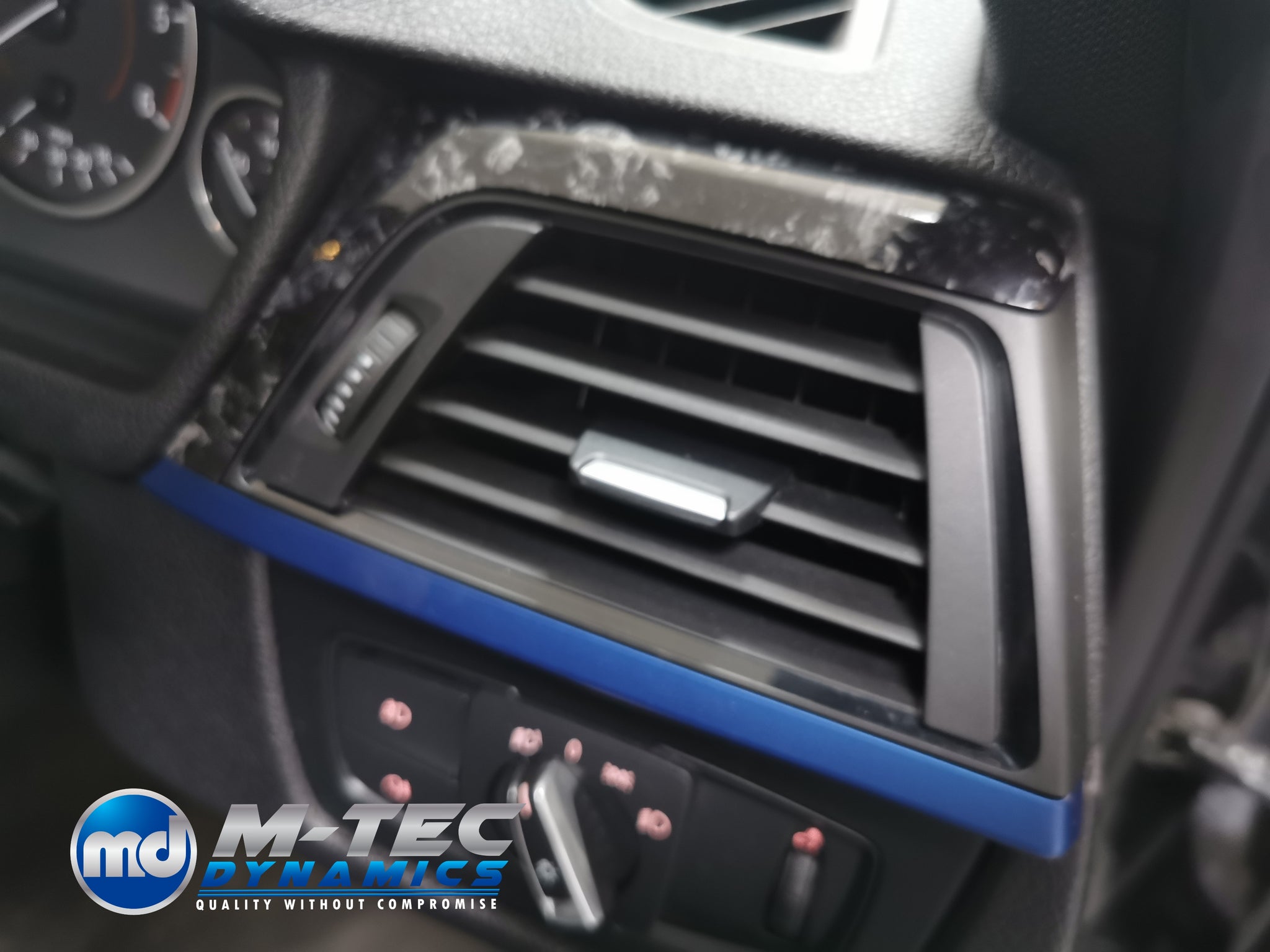 BMW F3X INTERIOR TRIM SET 3M FORGED CARBON / BLUE ACCENT (CUSTOM) F30 ...