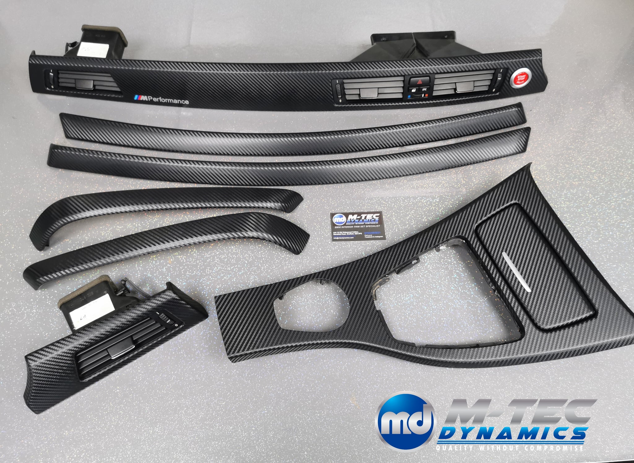 BMW E90 E91 CCC I-DRIVE 3D BLACK CARBON INTERIOR TRIM SET – M-Tec Dynamics