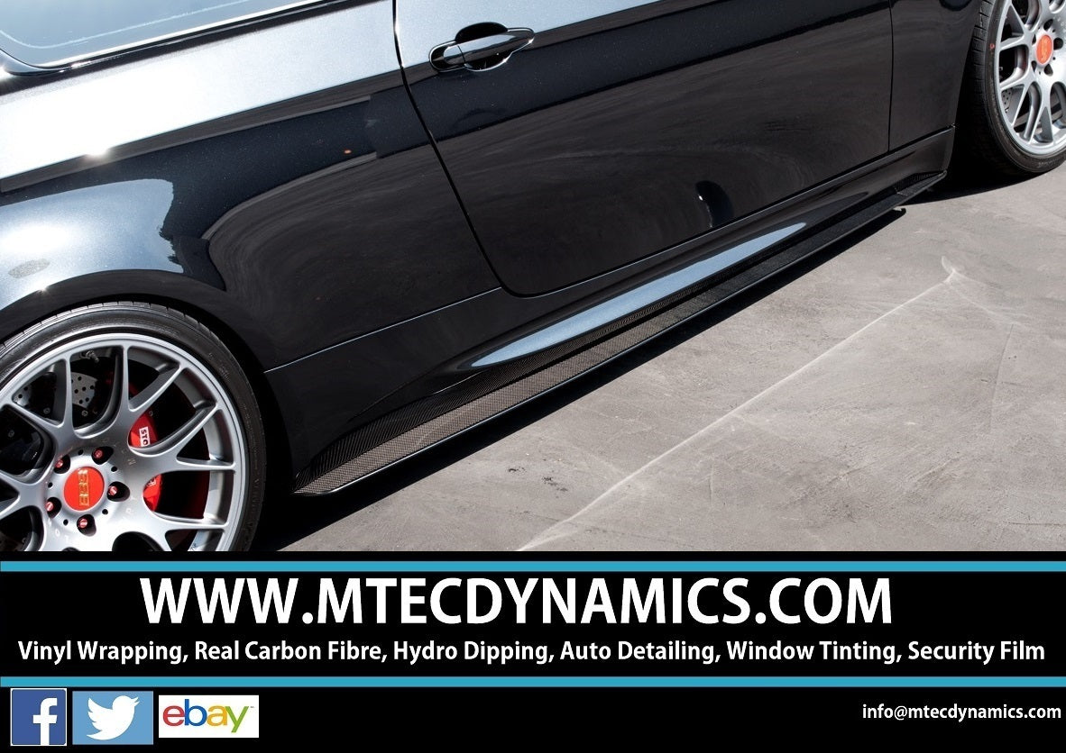 BMW E90 E92 M3 REAL CARBON FIBRE SIDE SKIRT EXTENSIONS – M-Tec Dynamics